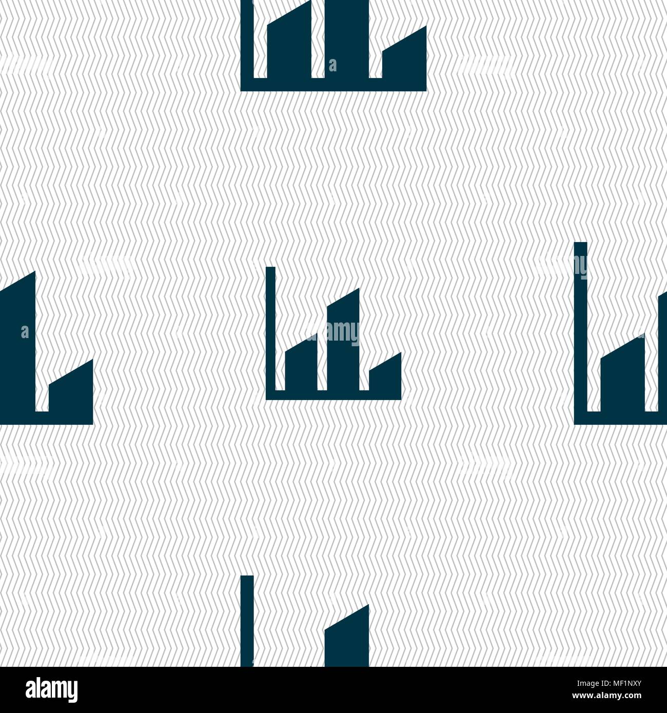 Chart icon sign. Seamless pattern with geometric texture. Vector ...