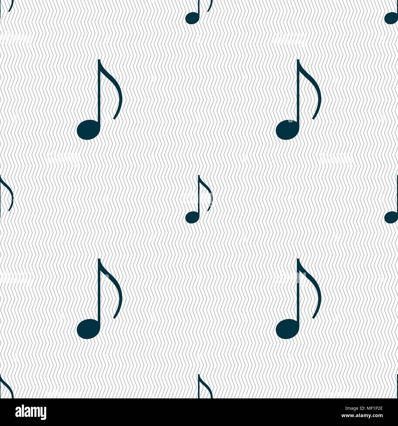 musical note, music, ringtone icon sign. Seamless pattern with ...