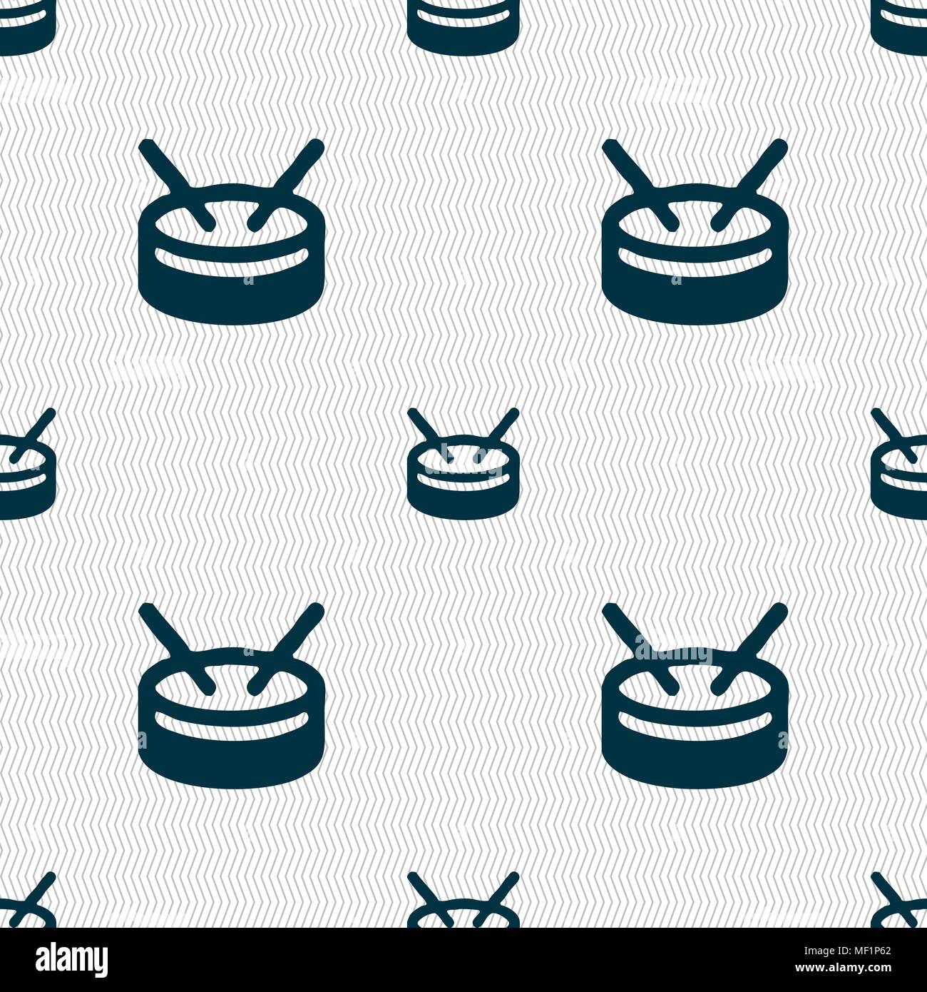 drum icon sign. Seamless pattern with geometric texture. Vector ...