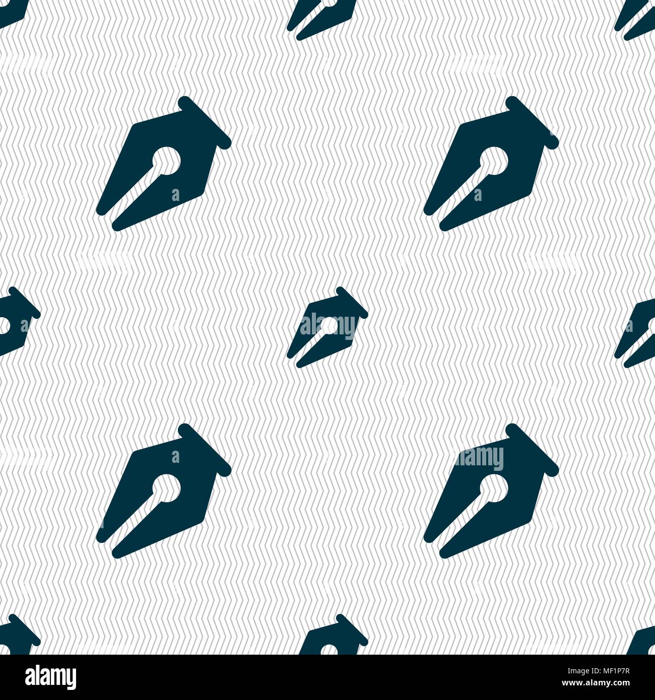 pencil icon sign. Seamless pattern with geometric texture. Vector ...
