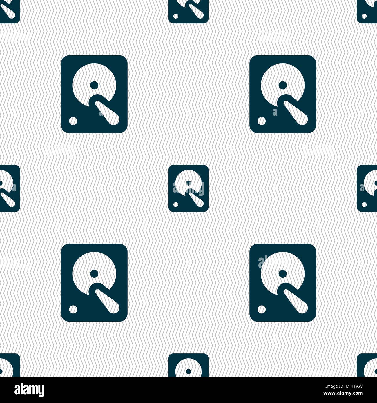 hard disk icon sign. Seamless pattern with geometric texture. Vector ...