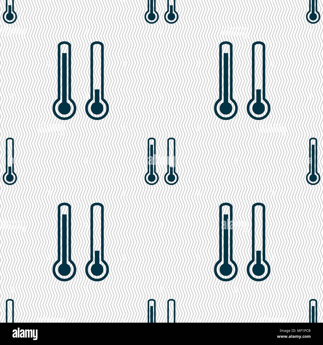thermometer temperature icon sign. Seamless pattern with geometric ...