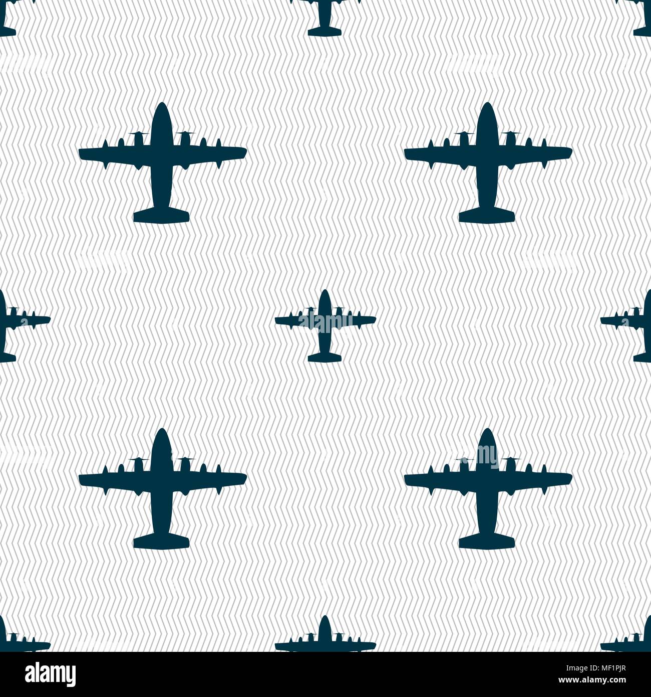 aircraft icon sign. Seamless pattern with geometric texture. Vector ...