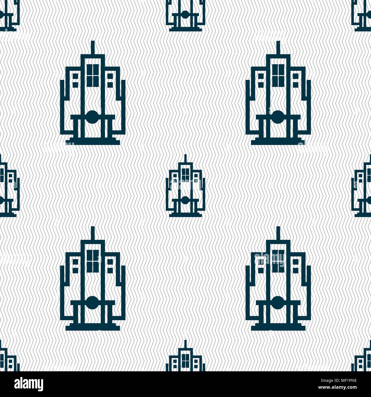 skyscraper icon sign. Seamless pattern with geometric texture. Vector ...