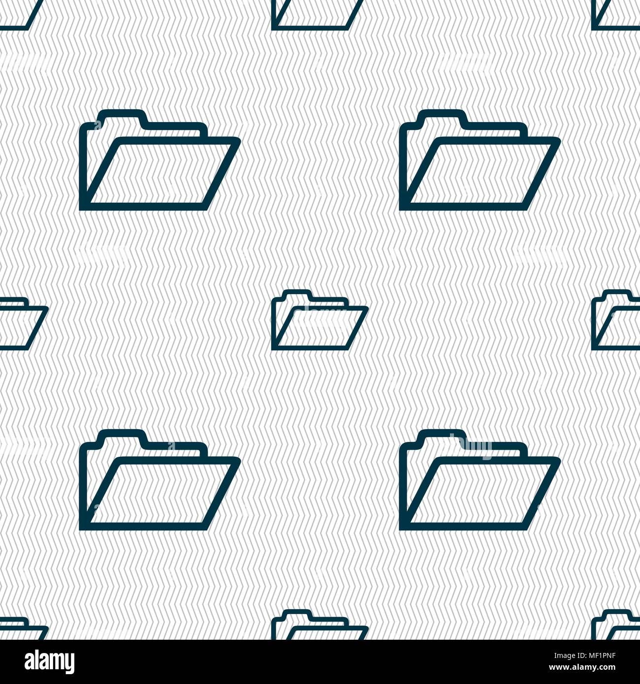 Folder icon sign. Seamless pattern with geometric texture. Vector ...