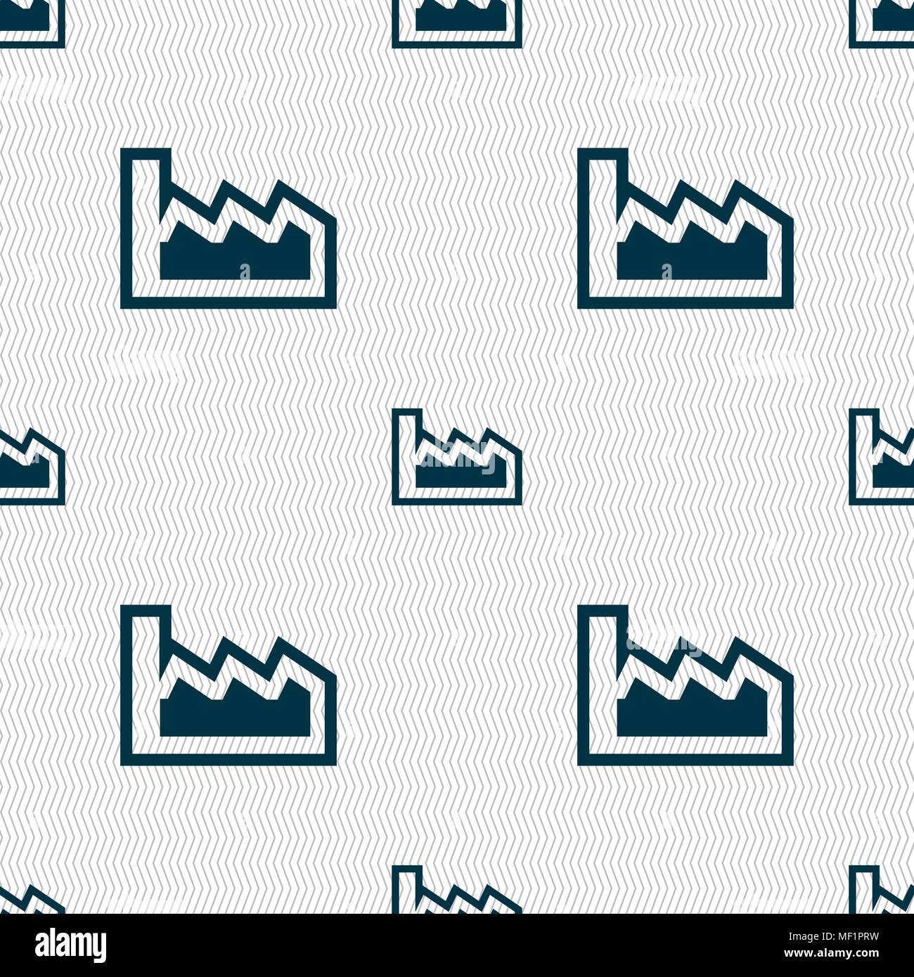 Chart icon sign. Seamless pattern with geometric texture. Vector ...