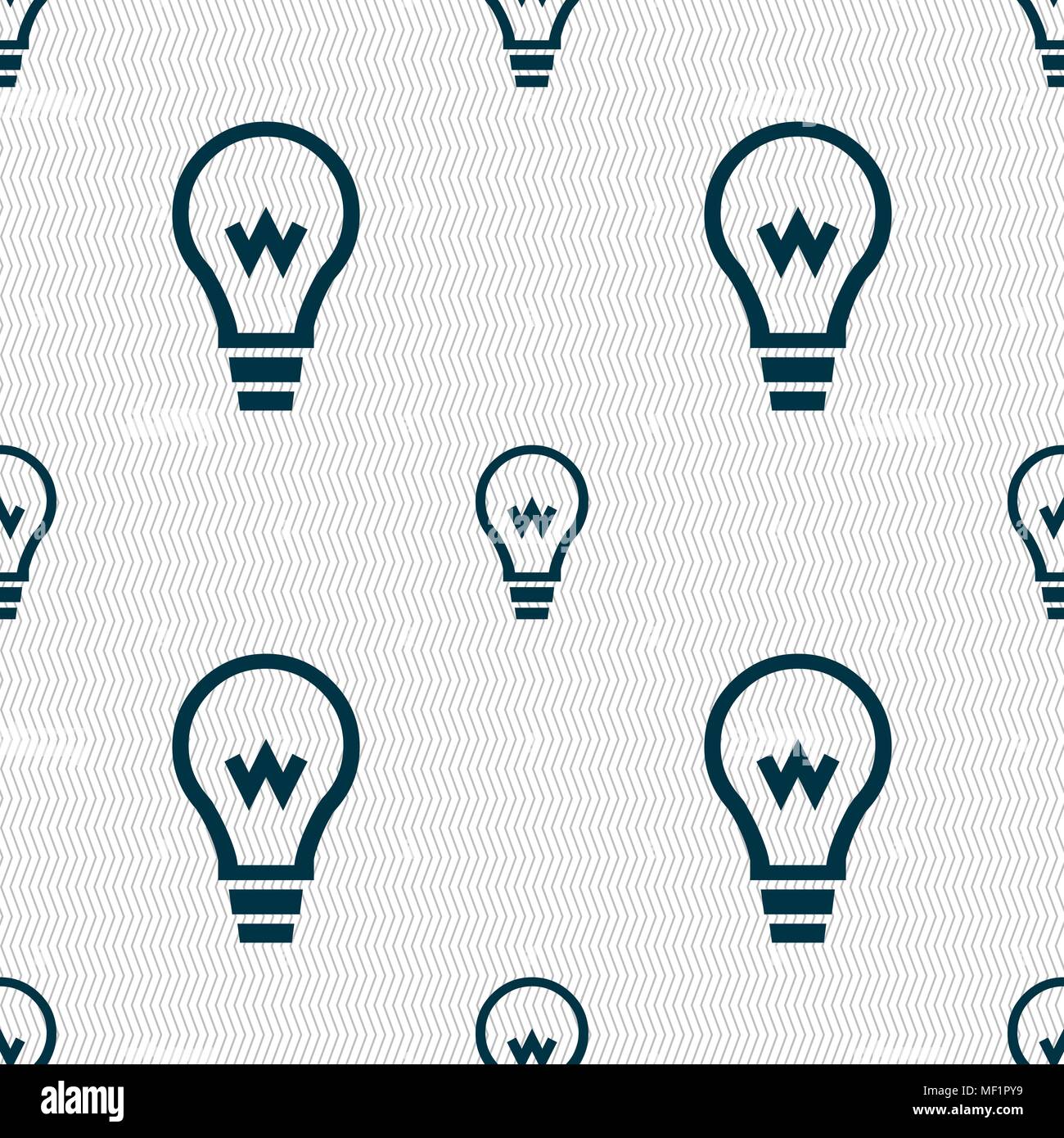 Light bulb icon sign. Seamless pattern with geometric texture. Vector ...