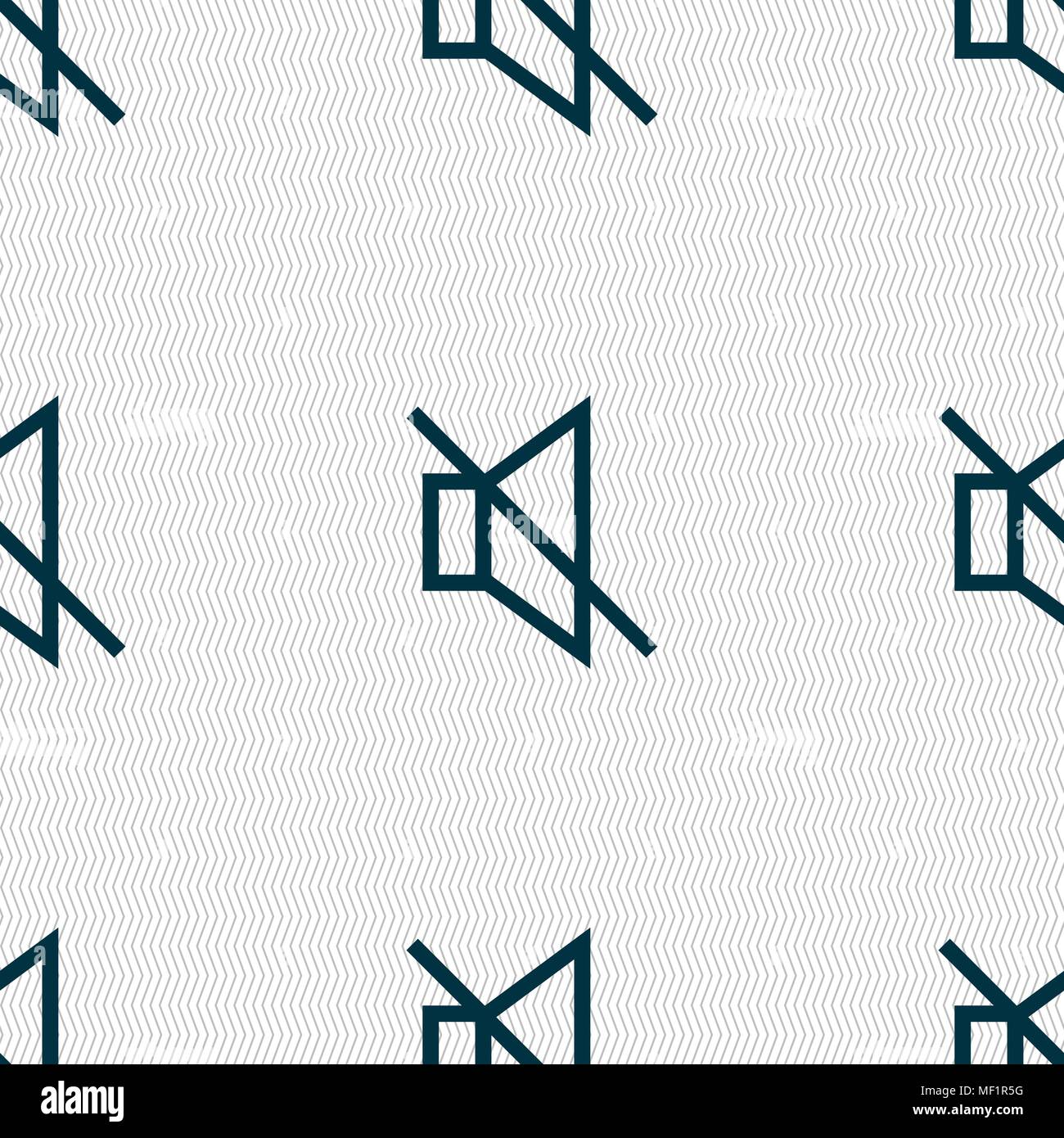 without sound, mute icon sign. Seamless pattern with geometric texture ...