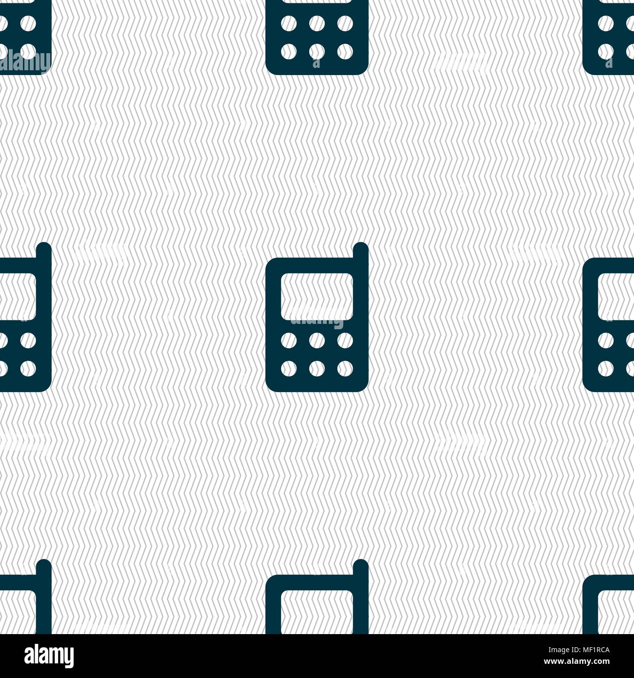 mobile phone icon sign. Seamless pattern with geometric texture. Vector ...