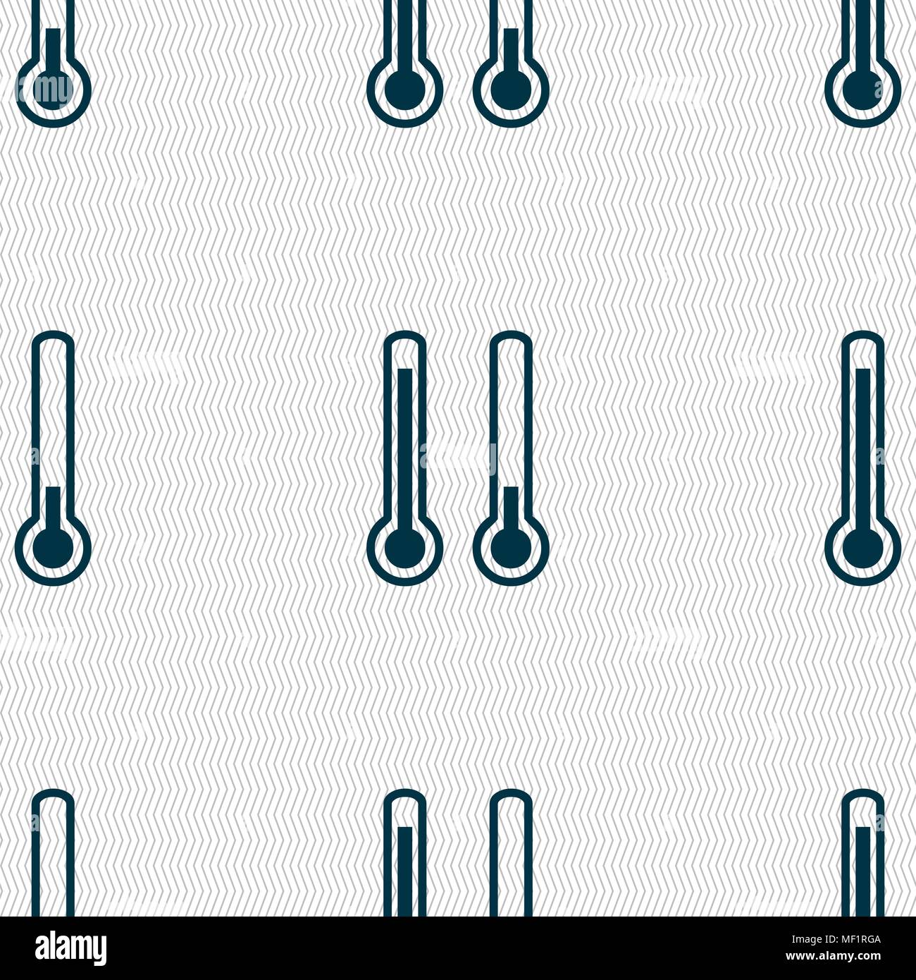 thermometer temperature icon sign. Seamless pattern with geometric ...