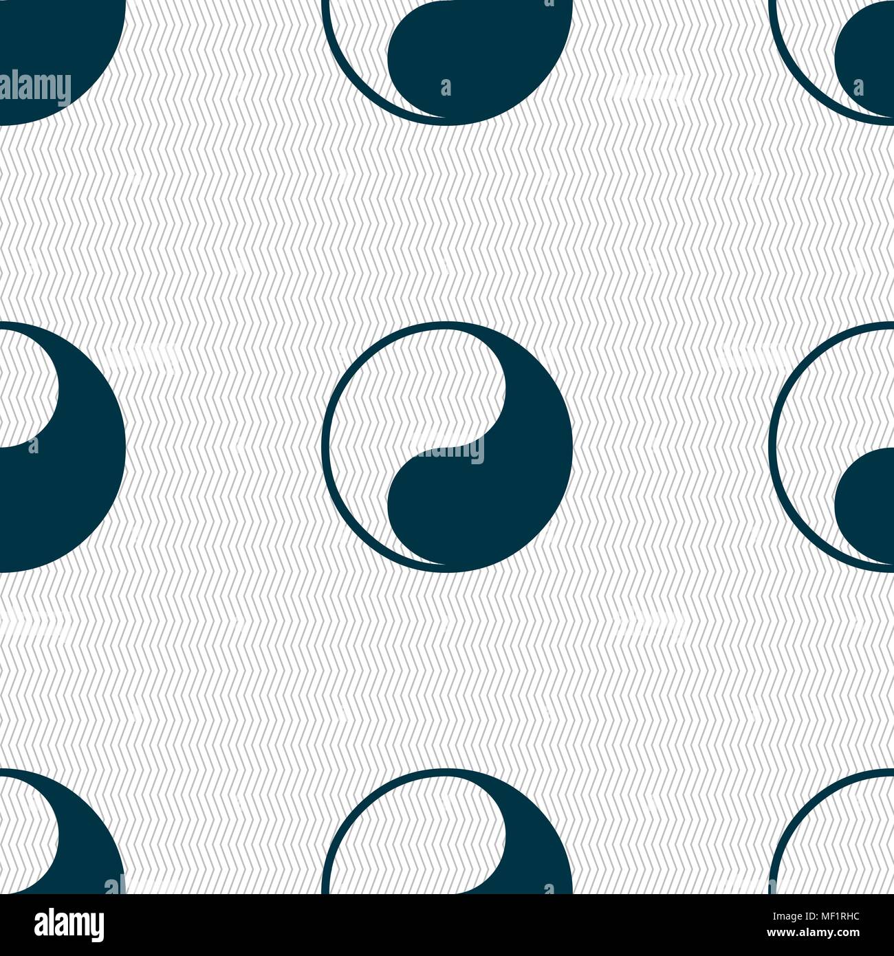 Yin Yang icon sign. Seamless pattern with geometric texture. Vector ...