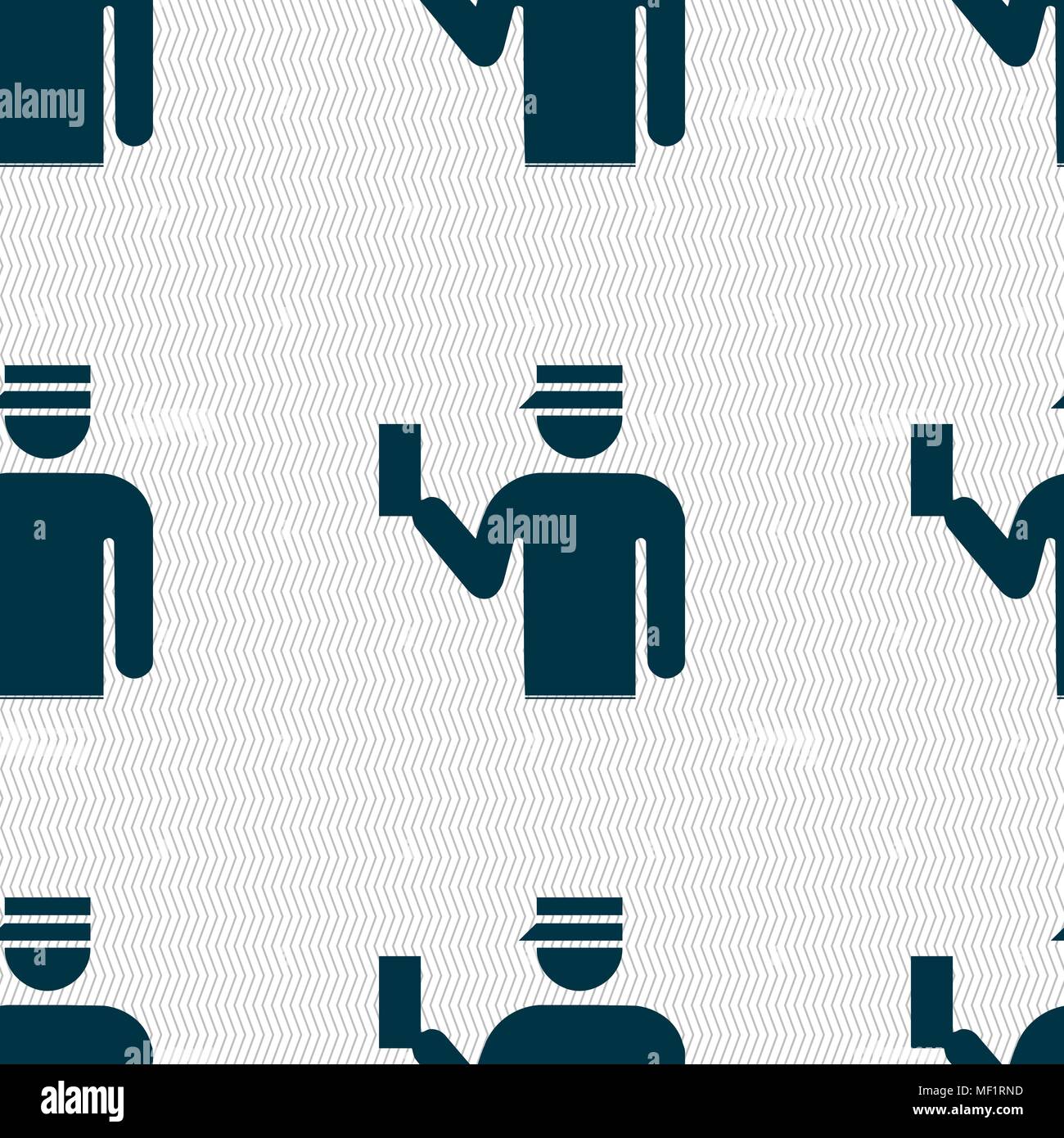 Inspector icon sign. Seamless pattern with geometric texture. Vector ...