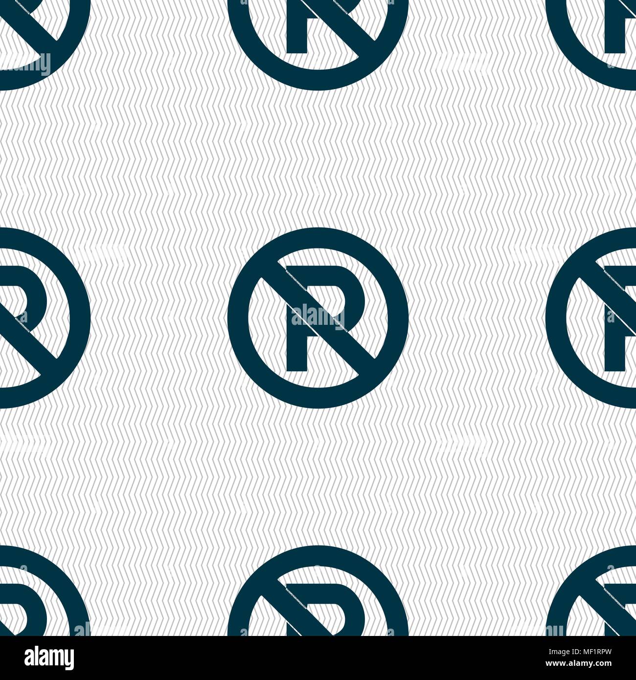 No parking icon sign. Seamless pattern with geometric texture. Vector ...