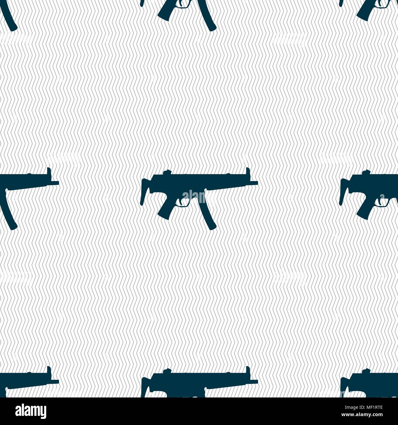 machine gun icon sign. Seamless pattern with geometric texture. Vector ...