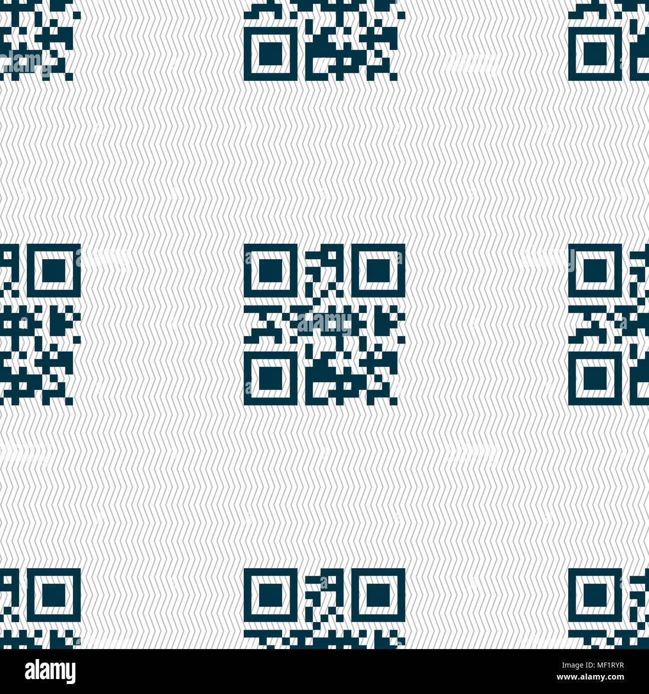 Qr code icon sign. Seamless pattern with geometric texture. Vector ...