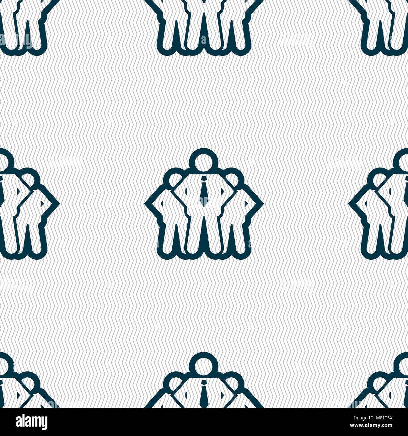business team icon sign. Seamless pattern with geometric texture ...
