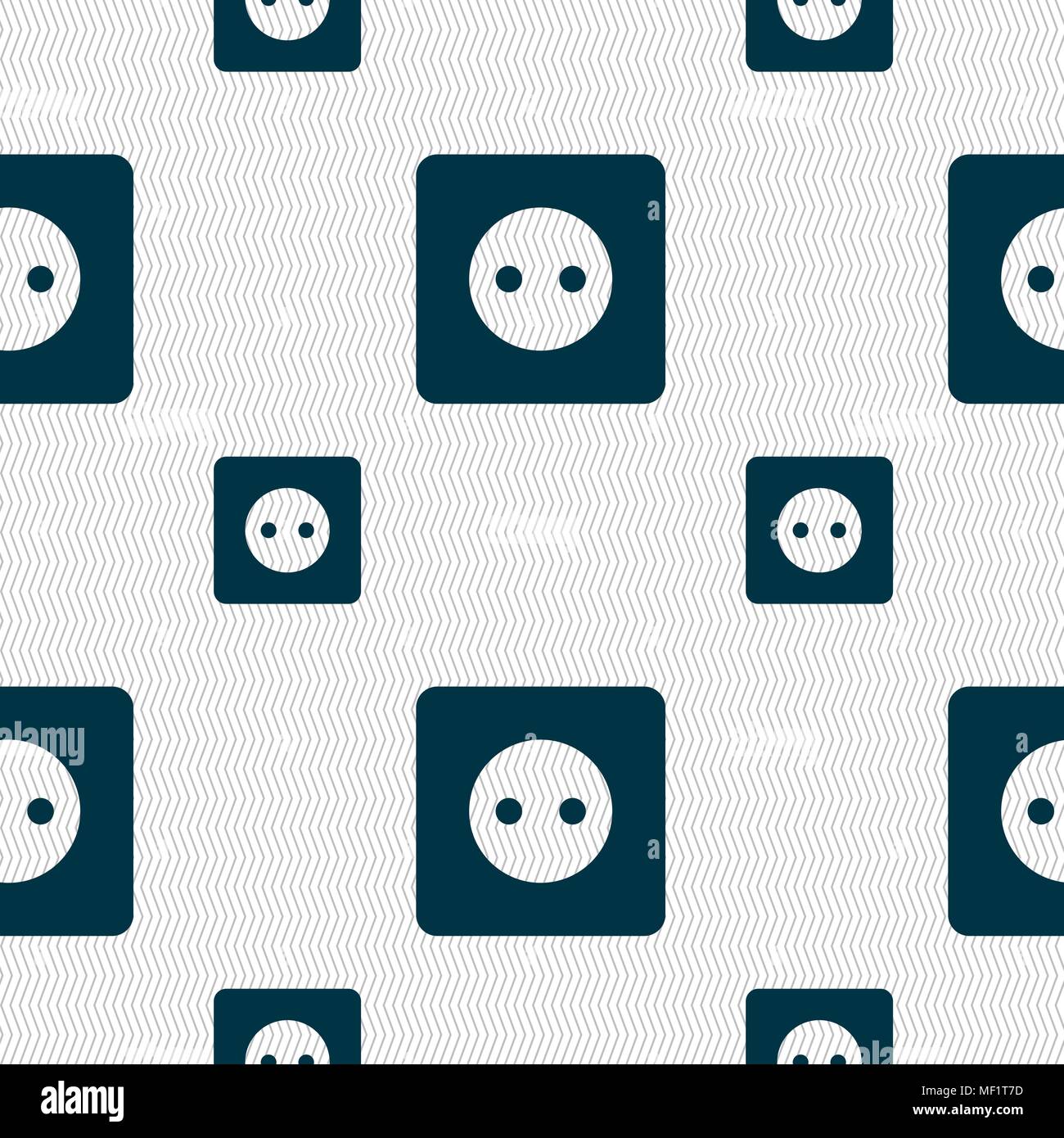 Electric plug, Power energy icon sign. Seamless pattern with geometric ...