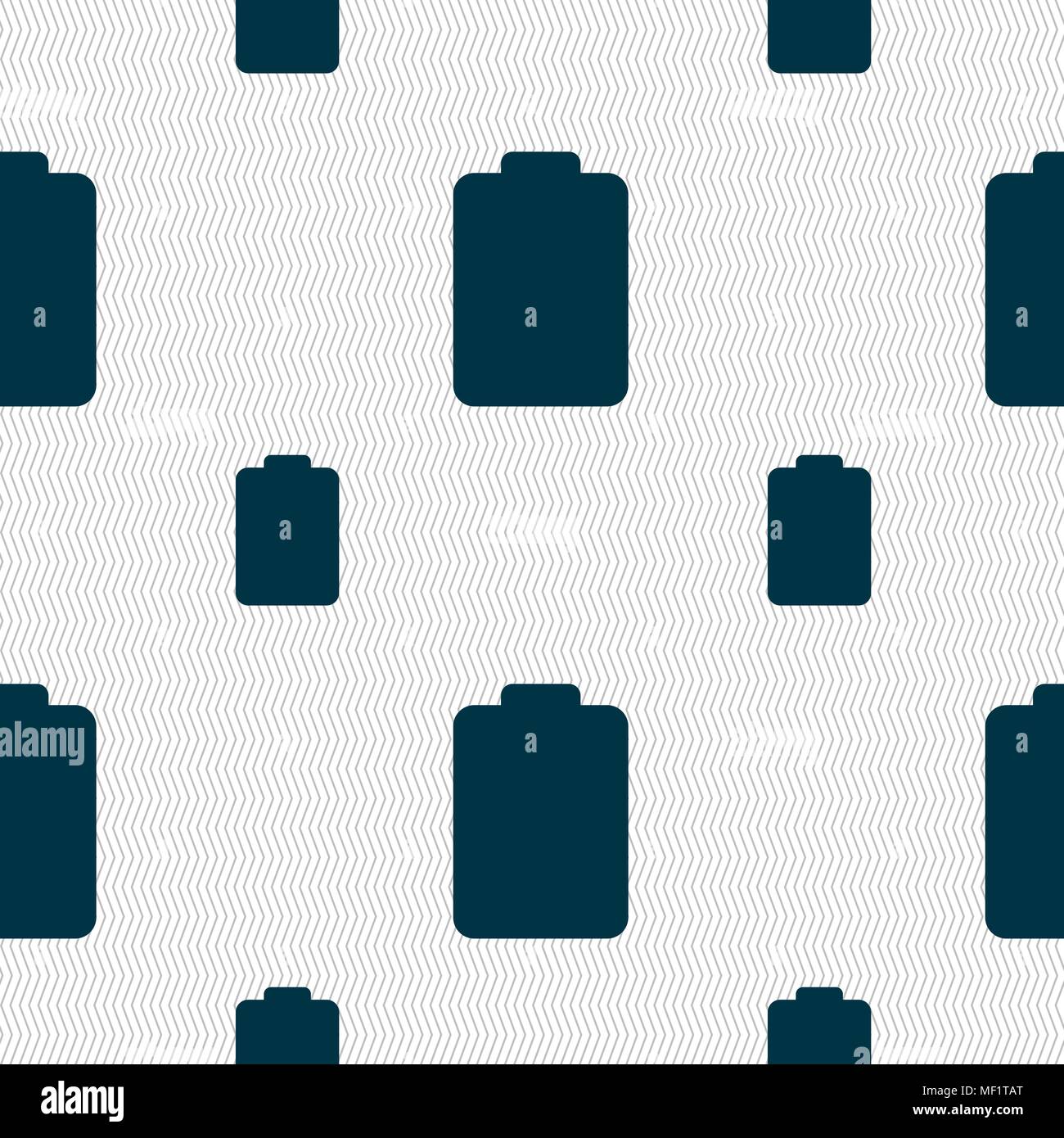 Battery empty, Low electricity icon sign. Seamless pattern with ...