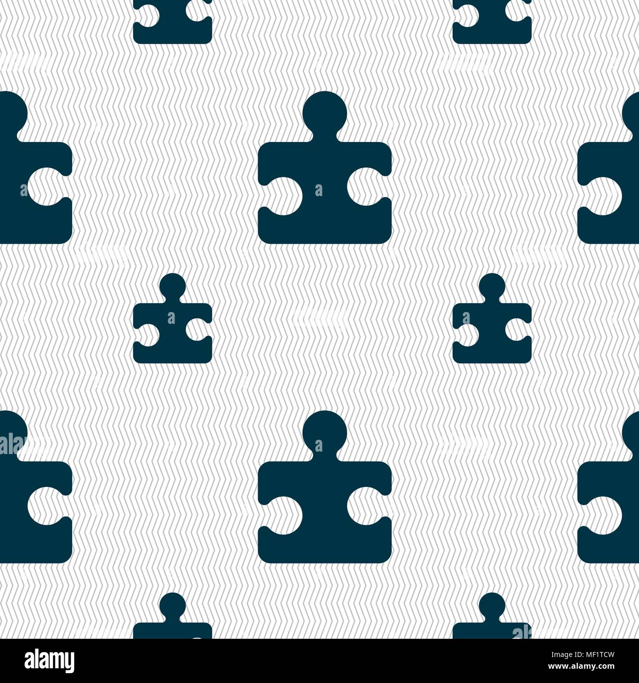 Puzzle piece icon sign. Seamless pattern with geometric texture. Vector ...