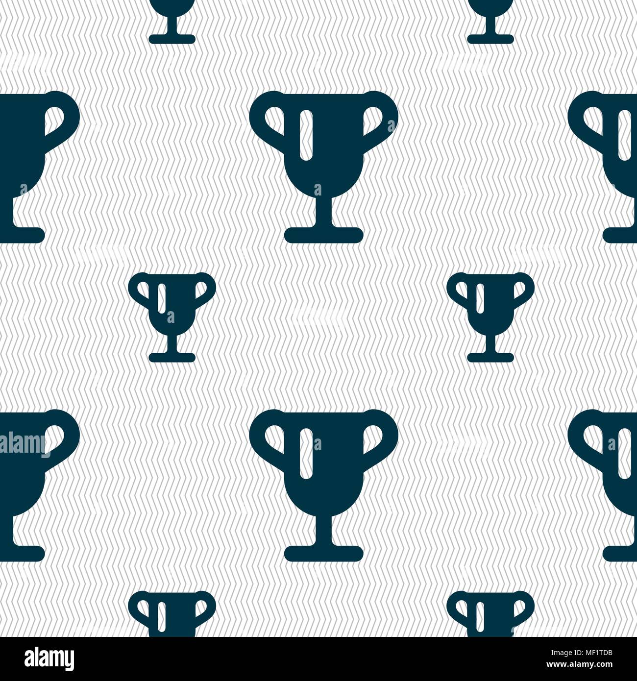 Winner cup, Awarding of winners, Trophy icon sign. Seamless pattern ...