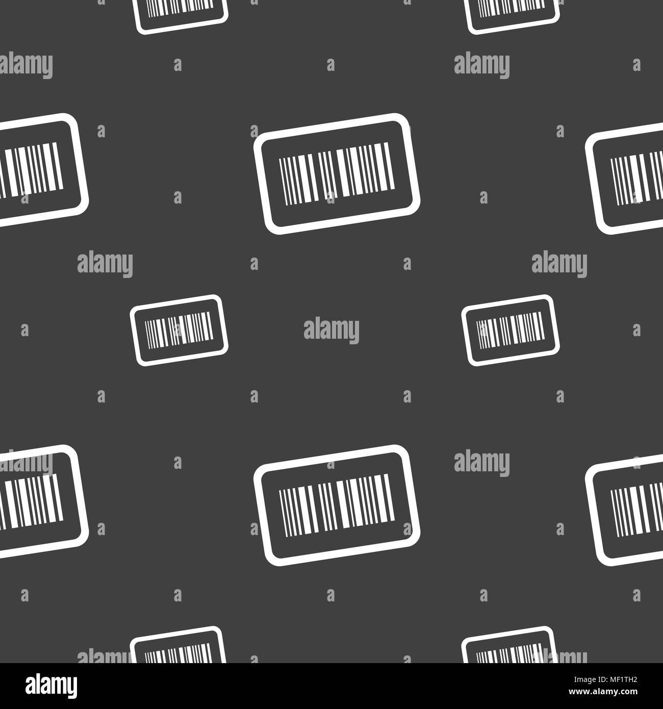 Barcode icon sign. Seamless pattern on a gray background. Vector ...