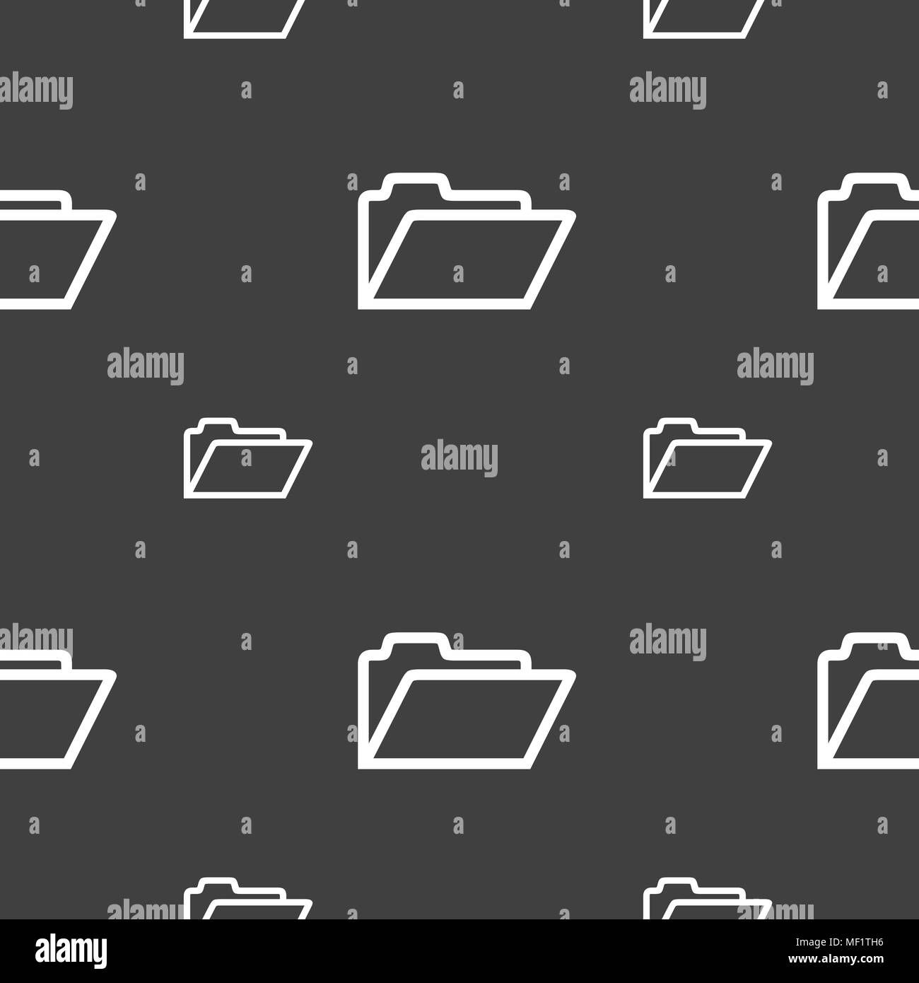Folder icon sign. Seamless pattern on a gray background. Vector illustration Stock Vector Image ...