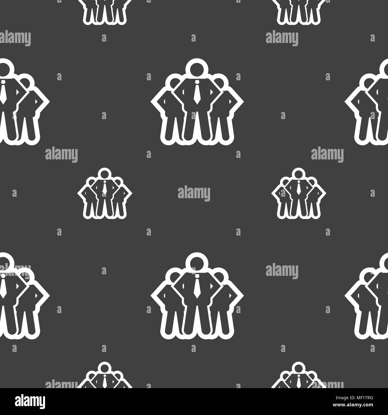 business team icon sign. Seamless pattern on a gray background. Vector ...