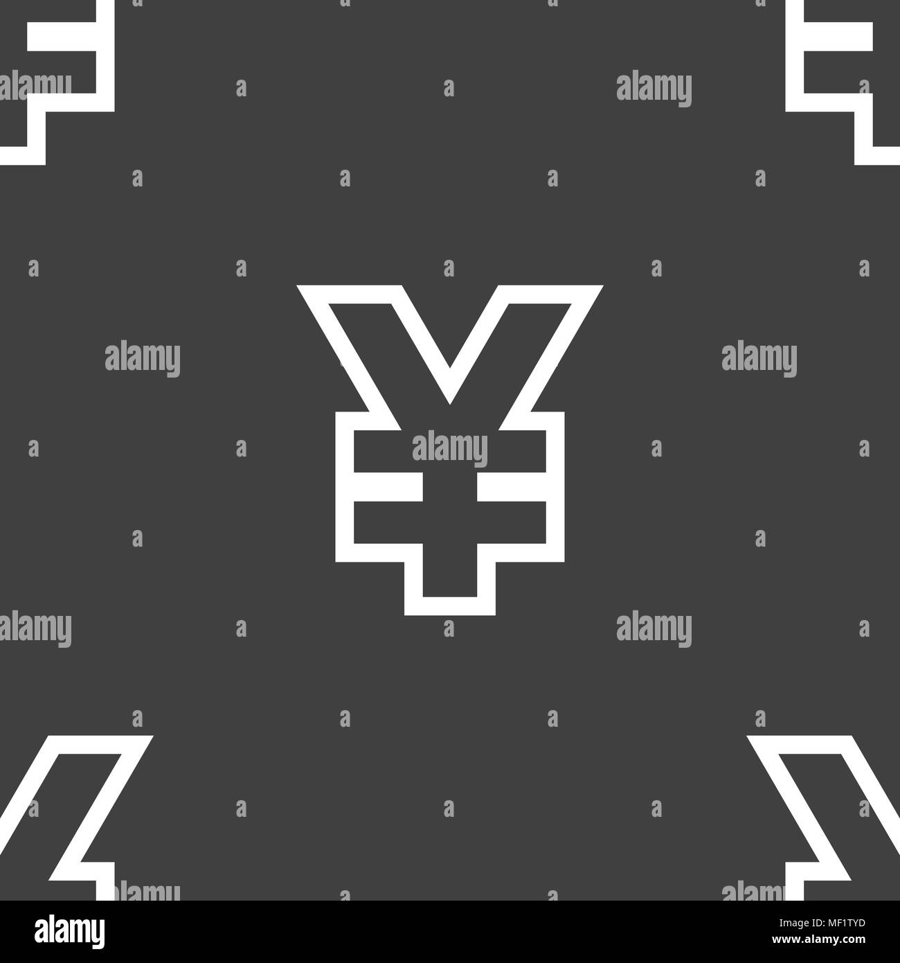 Yen JPY icon sign. Seamless pattern on a gray background. Vector ...