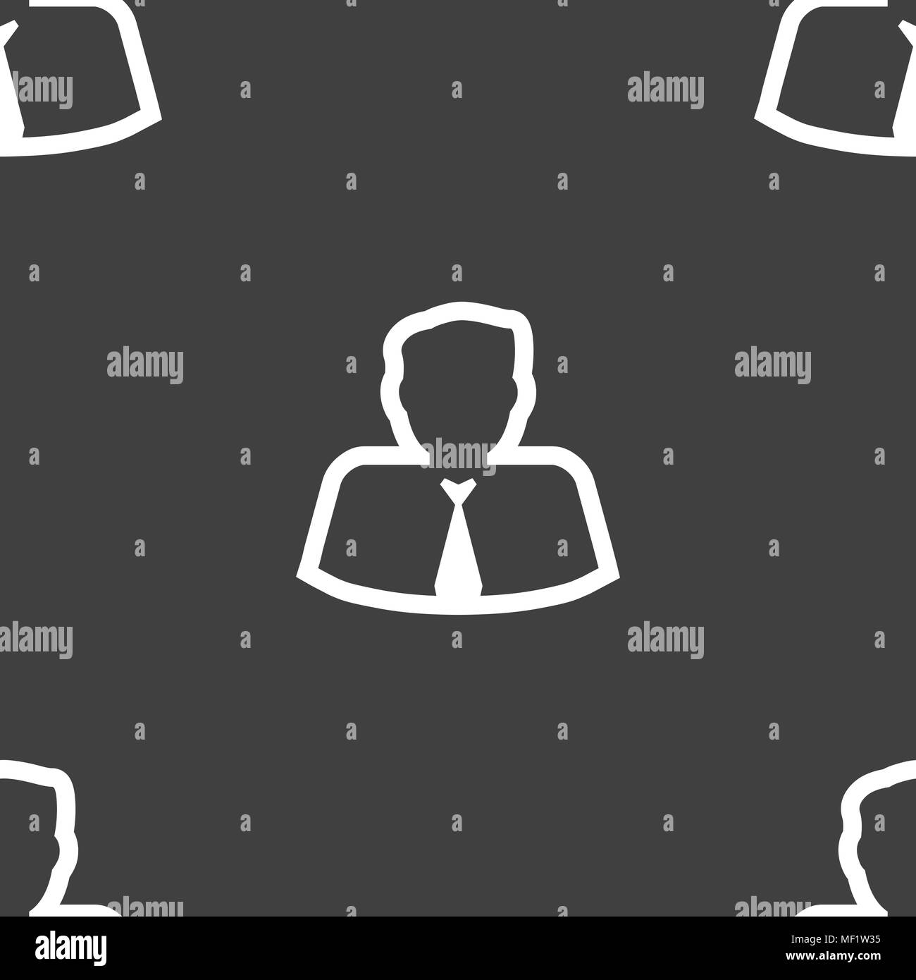 Avatar icon sign. Seamless pattern on a gray background. Vector ...