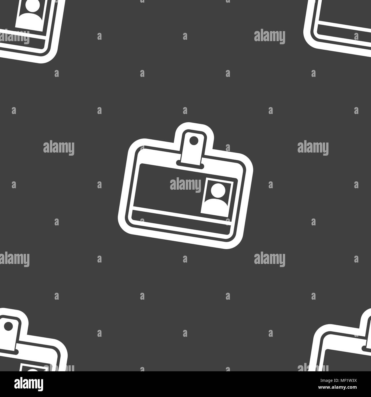 Id card icon sign. Seamless pattern on a gray background. Vector ...