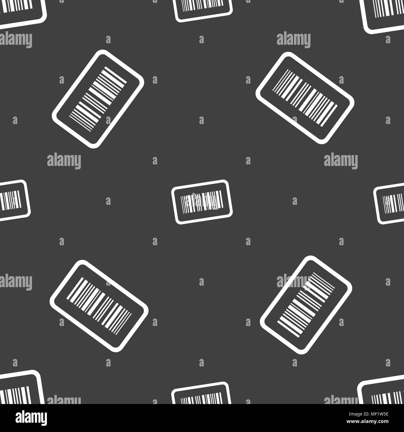 Barcode icon sign. Seamless pattern on a gray background. Vector ...