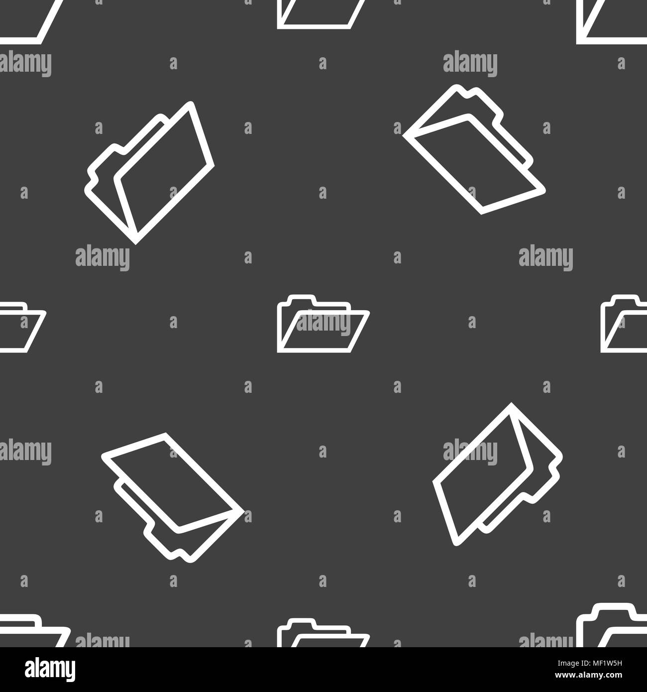 Folder icon sign. Seamless pattern on a gray background. Vector illustration Stock Vector Image ...
