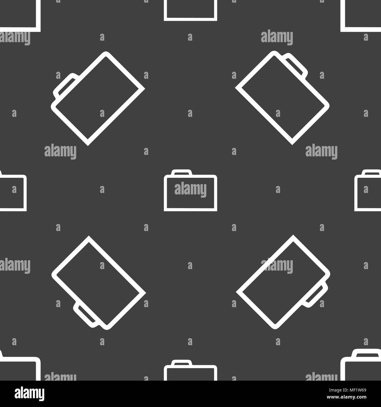 Folder icon sign. Seamless pattern on a gray background. Vector illustration Stock Vector Image ...