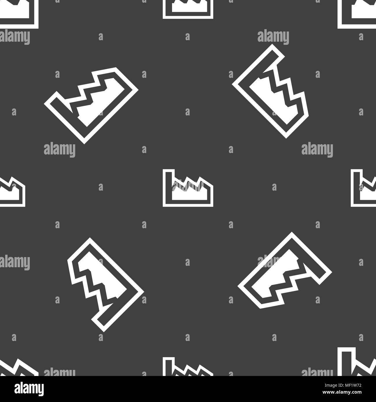 Chart icon sign. Seamless pattern on a gray background. Vector ...