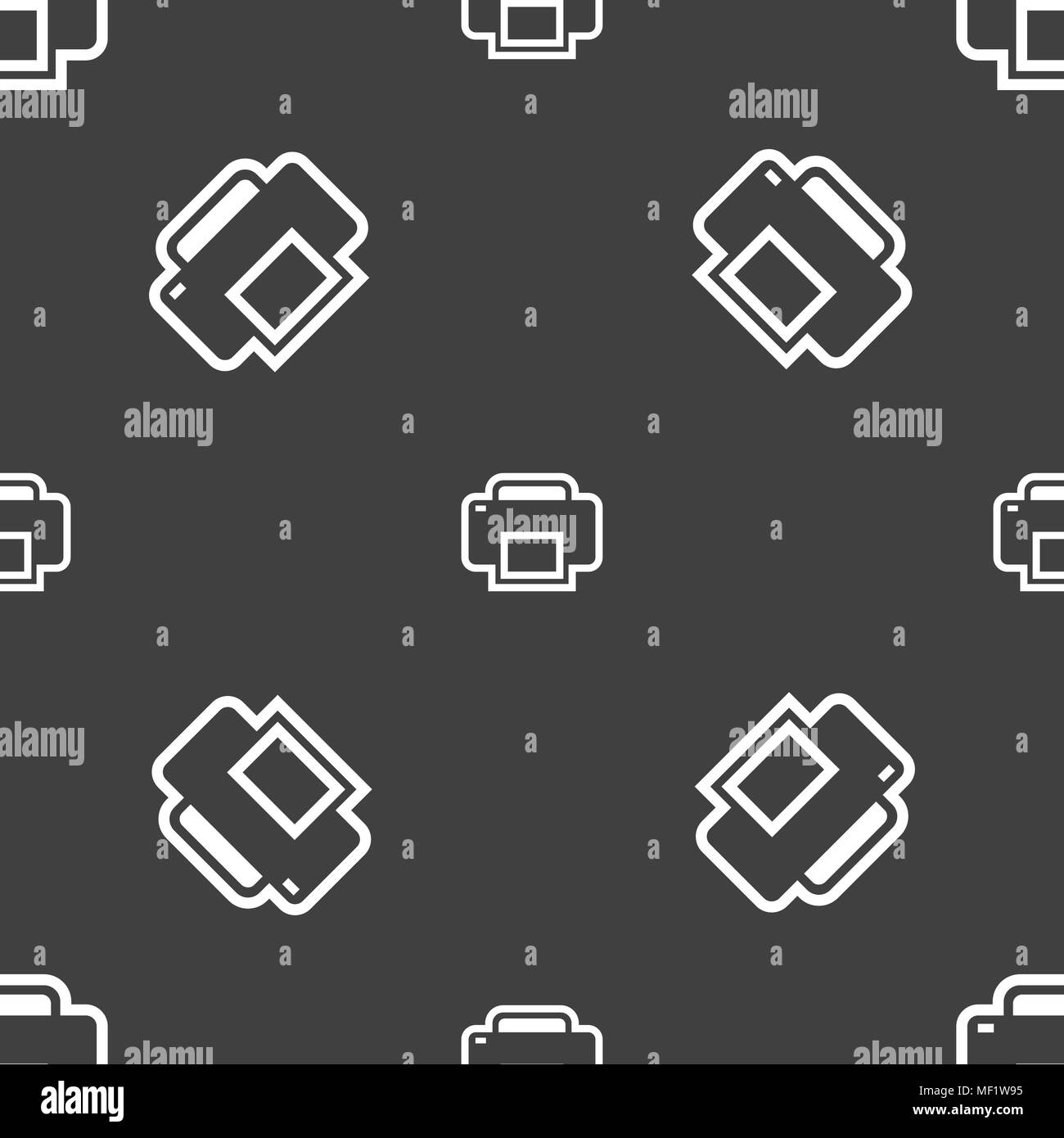 Printing icon sign. Seamless pattern on a gray background. Vector ...