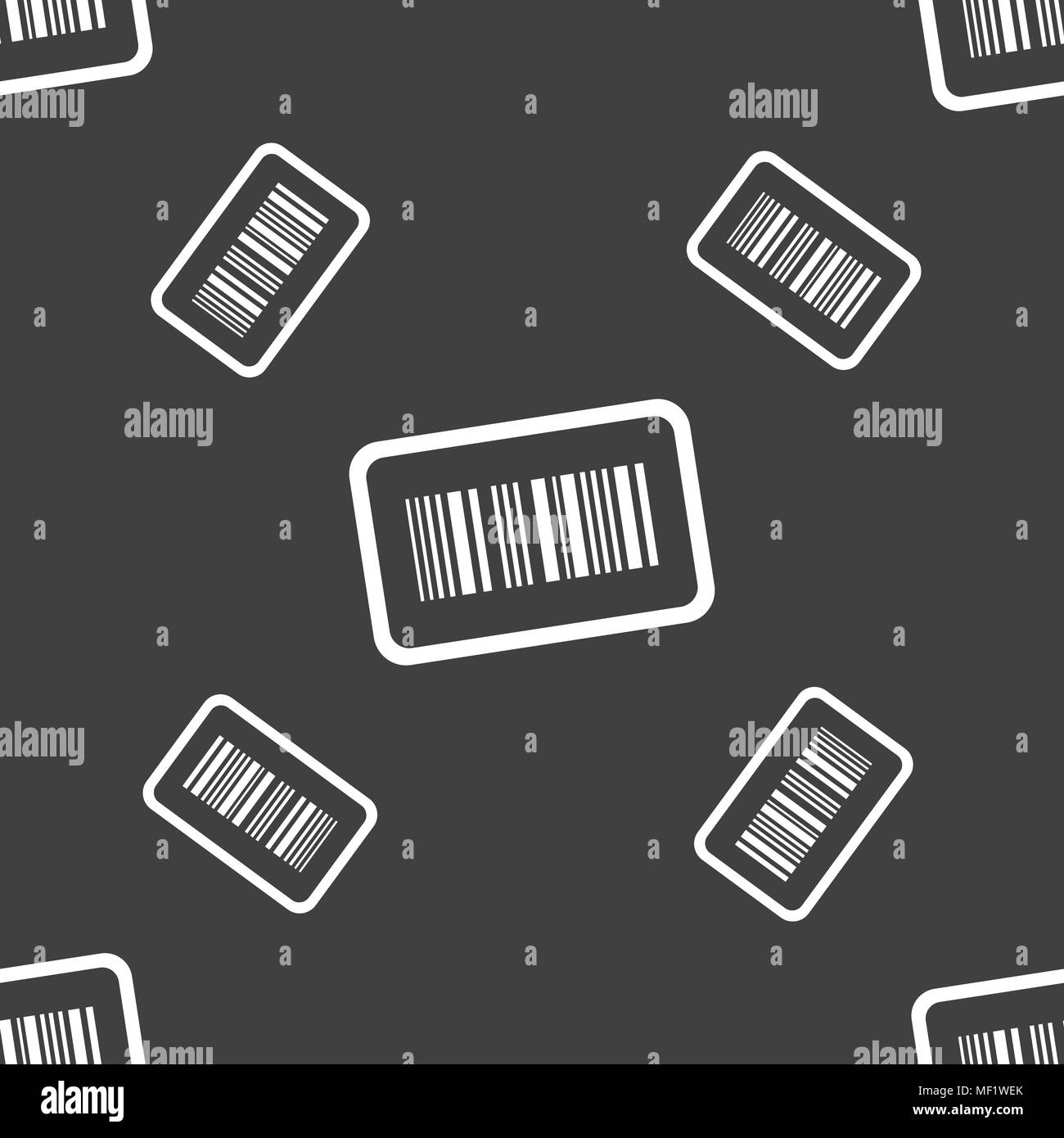 Barcode icon sign. Seamless pattern on a gray background. Vector ...