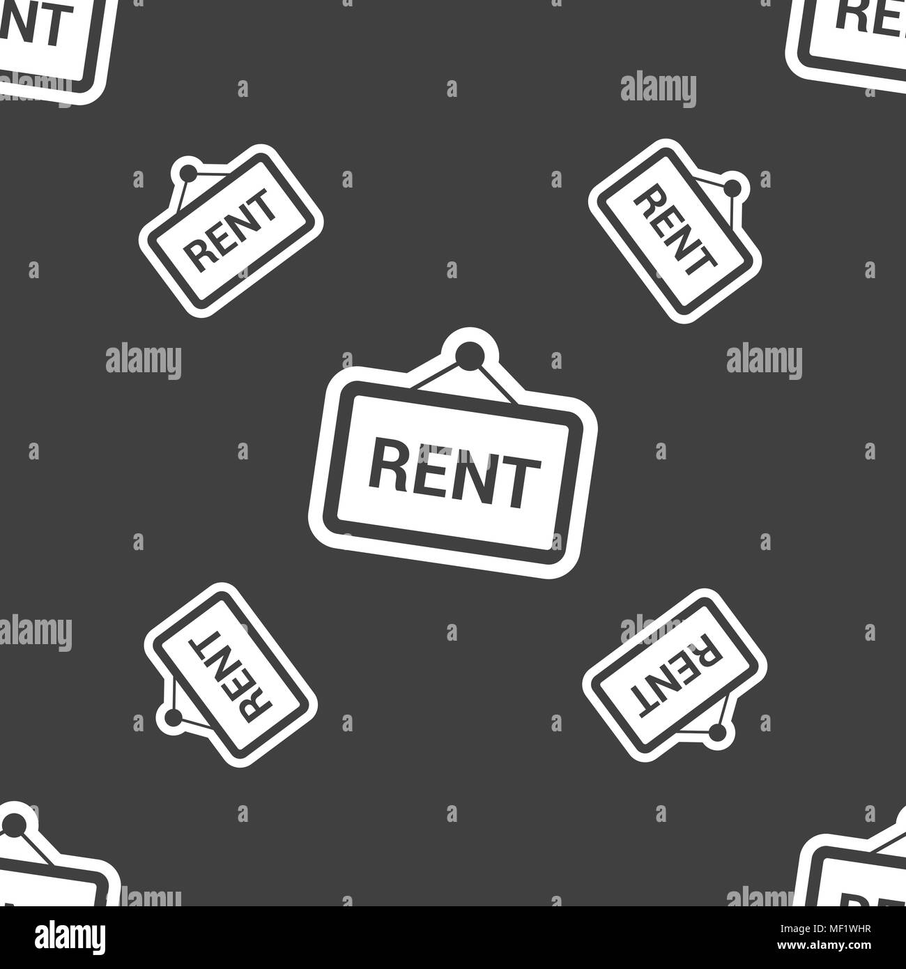 Rent icon sign. Seamless pattern on a gray background. Vector ...