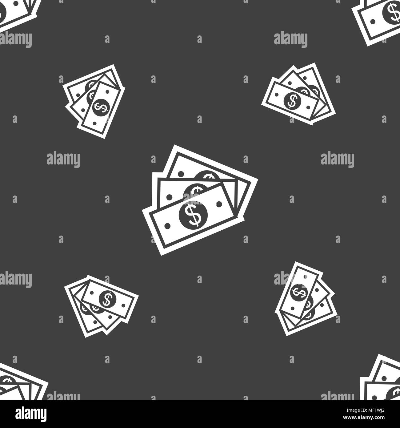U.s dollar icon sign. Seamless pattern on a gray background. Vector ...