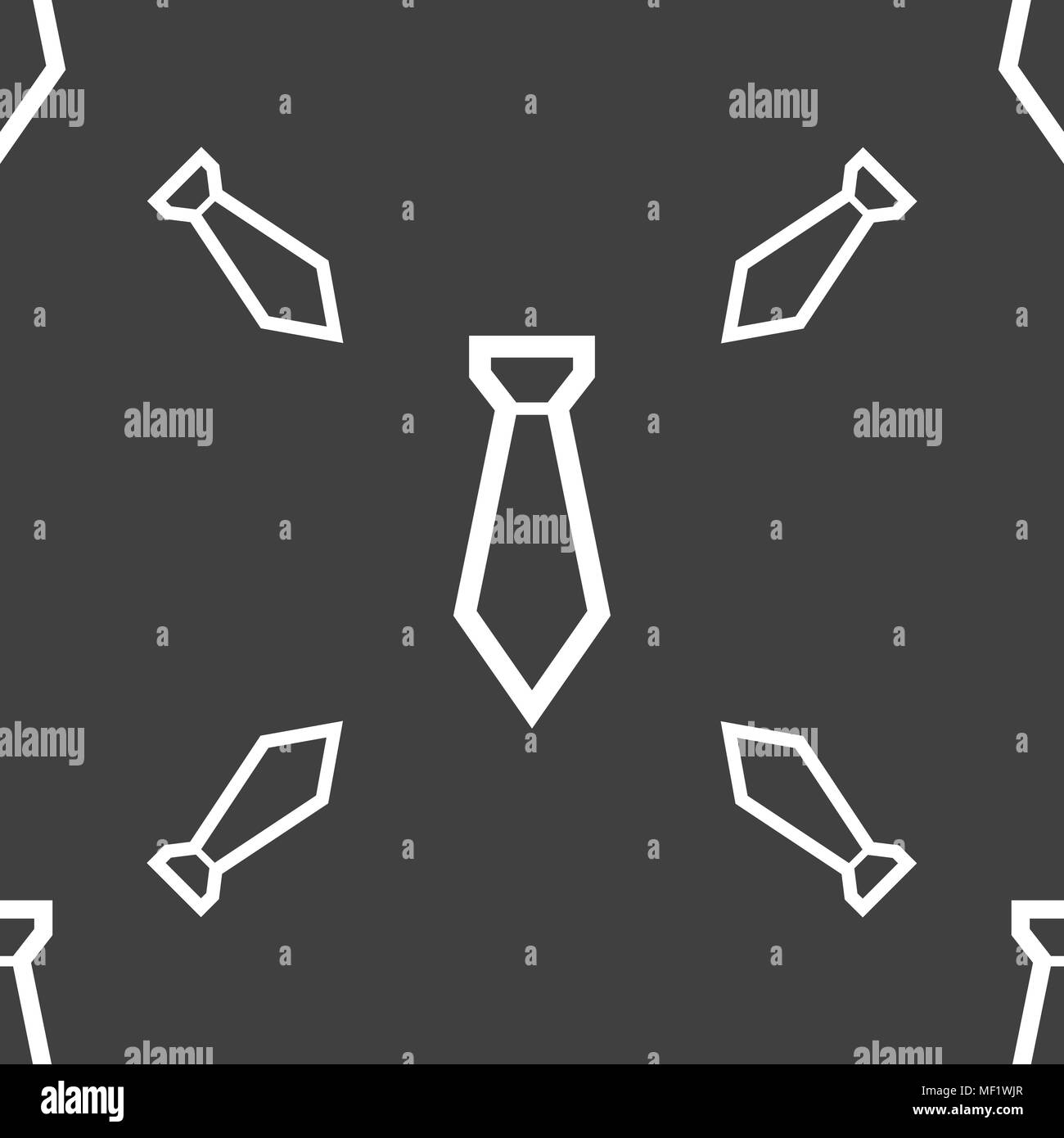 Tie icon sign. Seamless pattern on a gray background. Vector ...