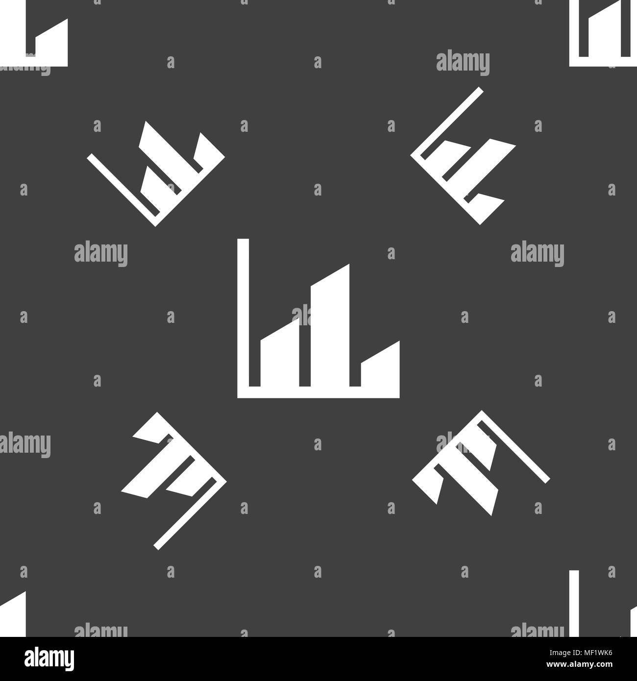 Chart icon sign. Seamless pattern on a gray background. Vector ...