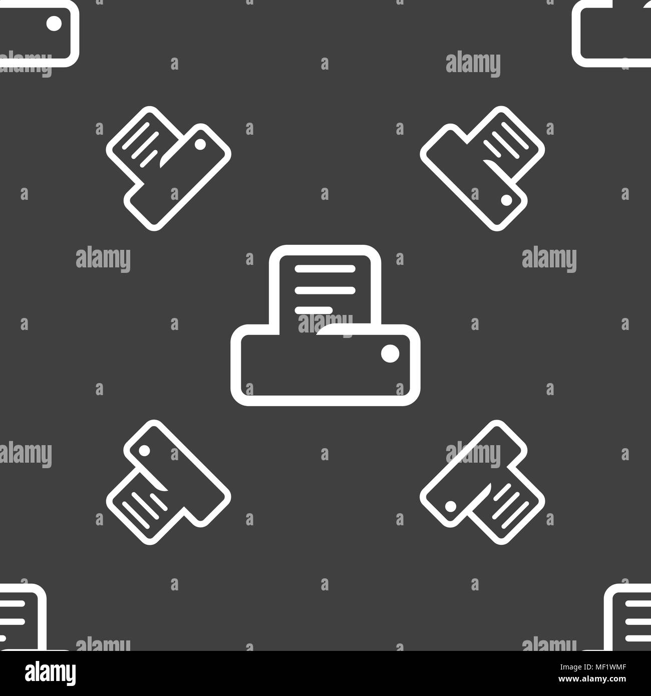 Printing icon sign. Seamless pattern on a gray background. Vector ...