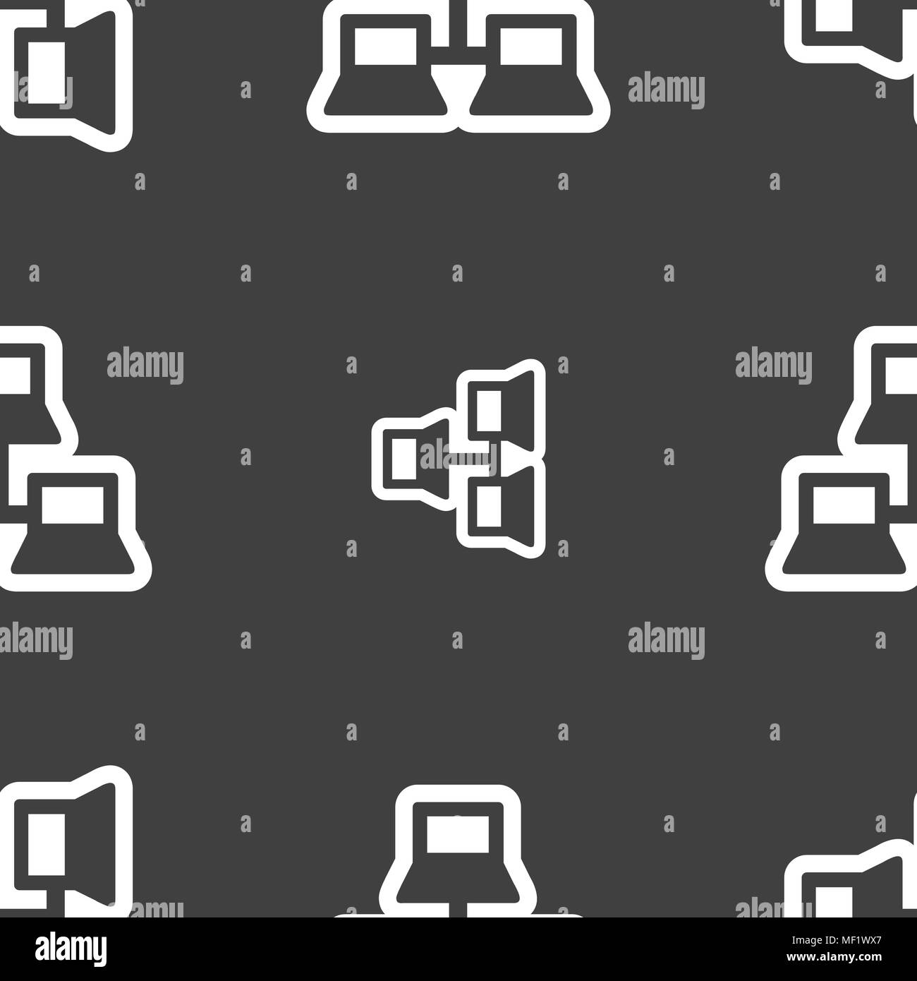 local area network icon sign. Seamless pattern on a gray background. Vector illustration Stock ...