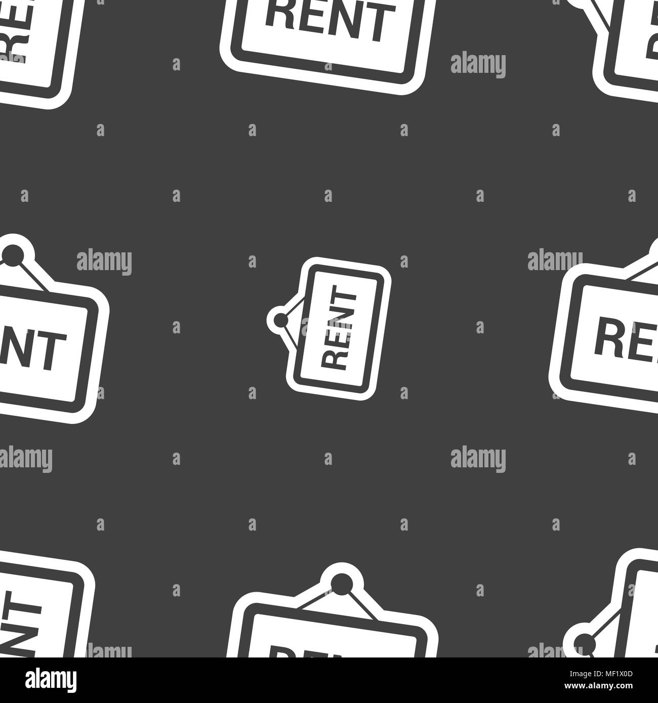 Rent icon sign. Seamless pattern on a gray background. Vector ...
