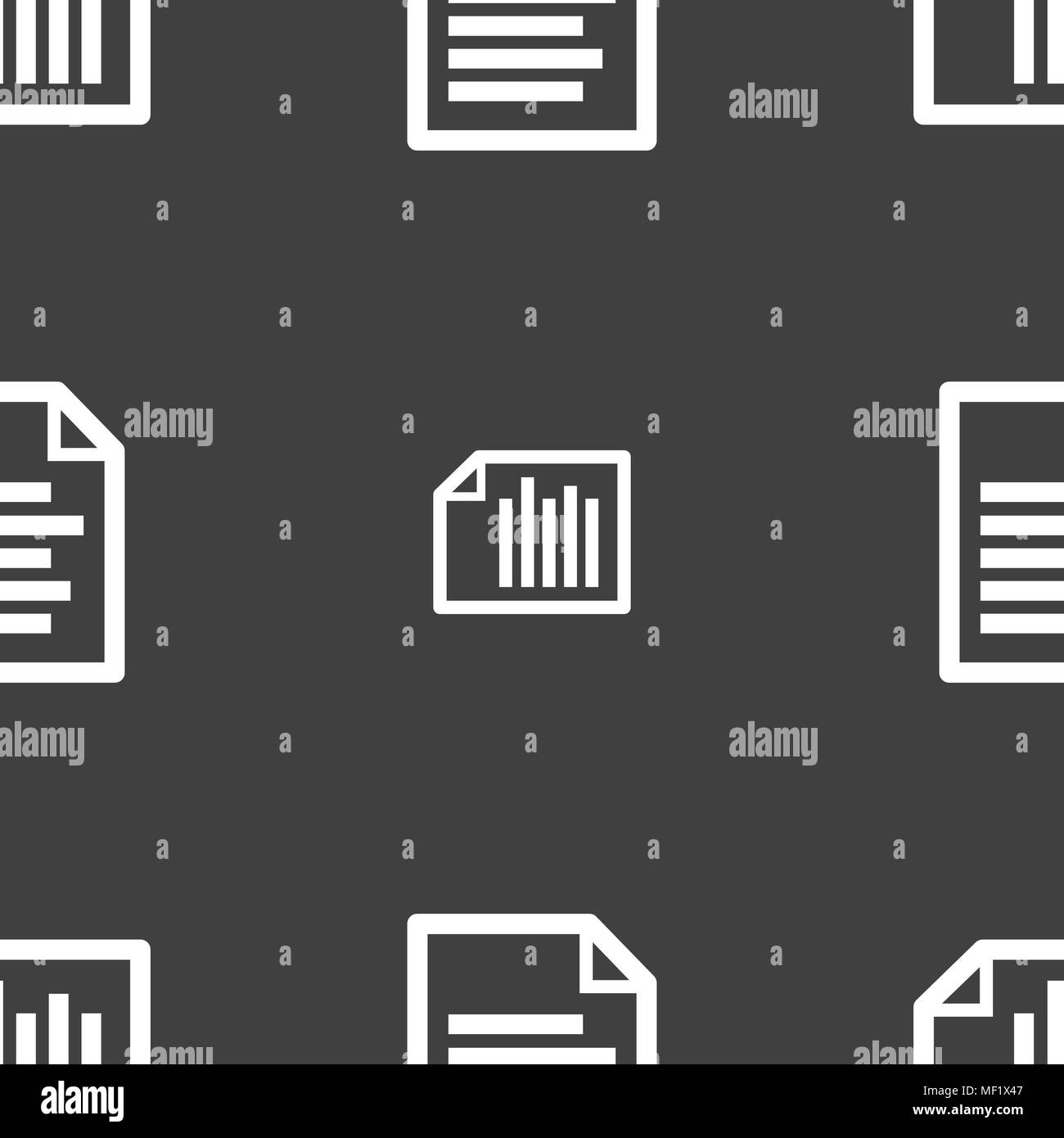 Text file icon sign. Seamless pattern on a gray background. Vector ...