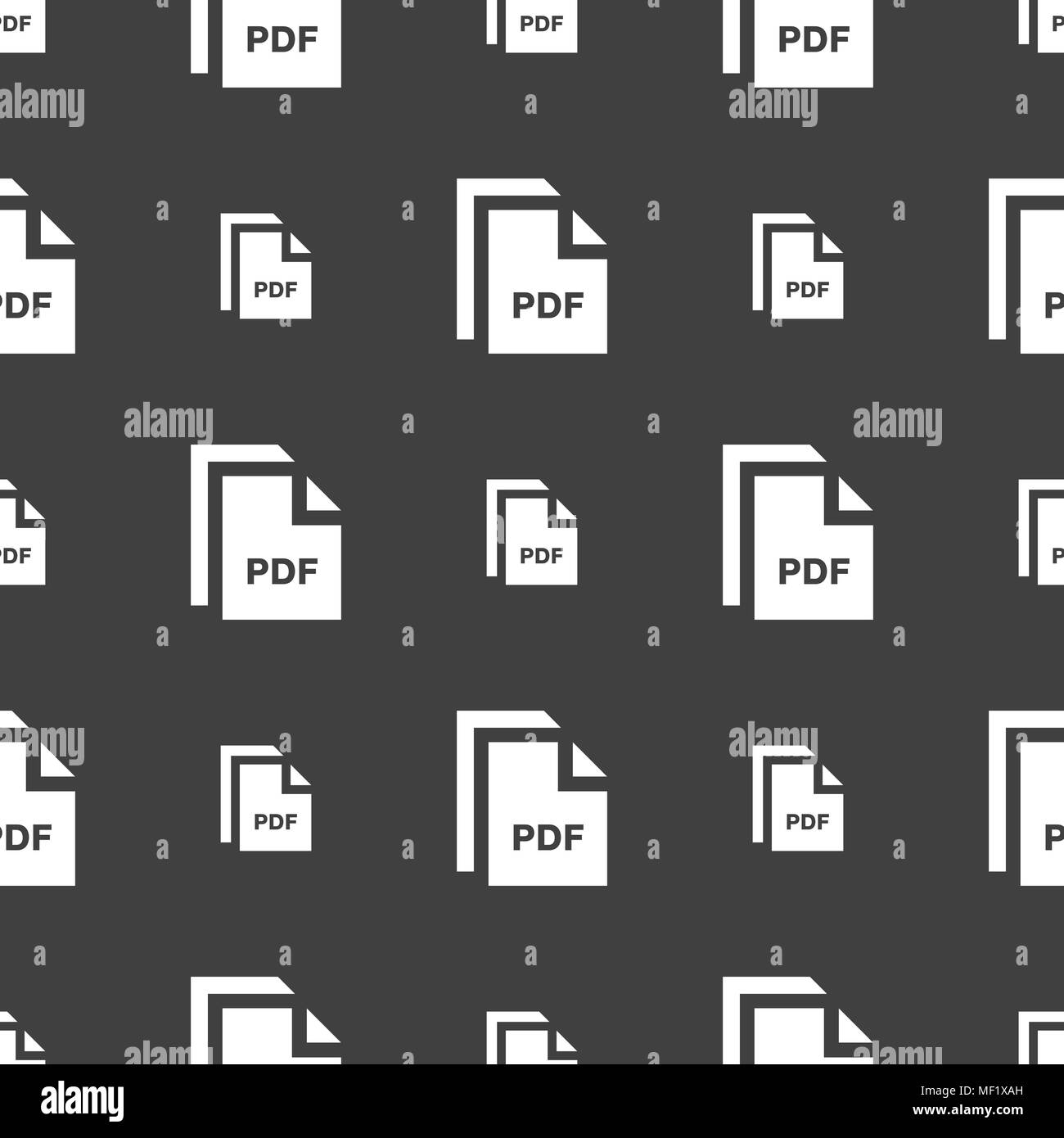 file PDF icon sign. Seamless pattern on a gray background. Vector ...