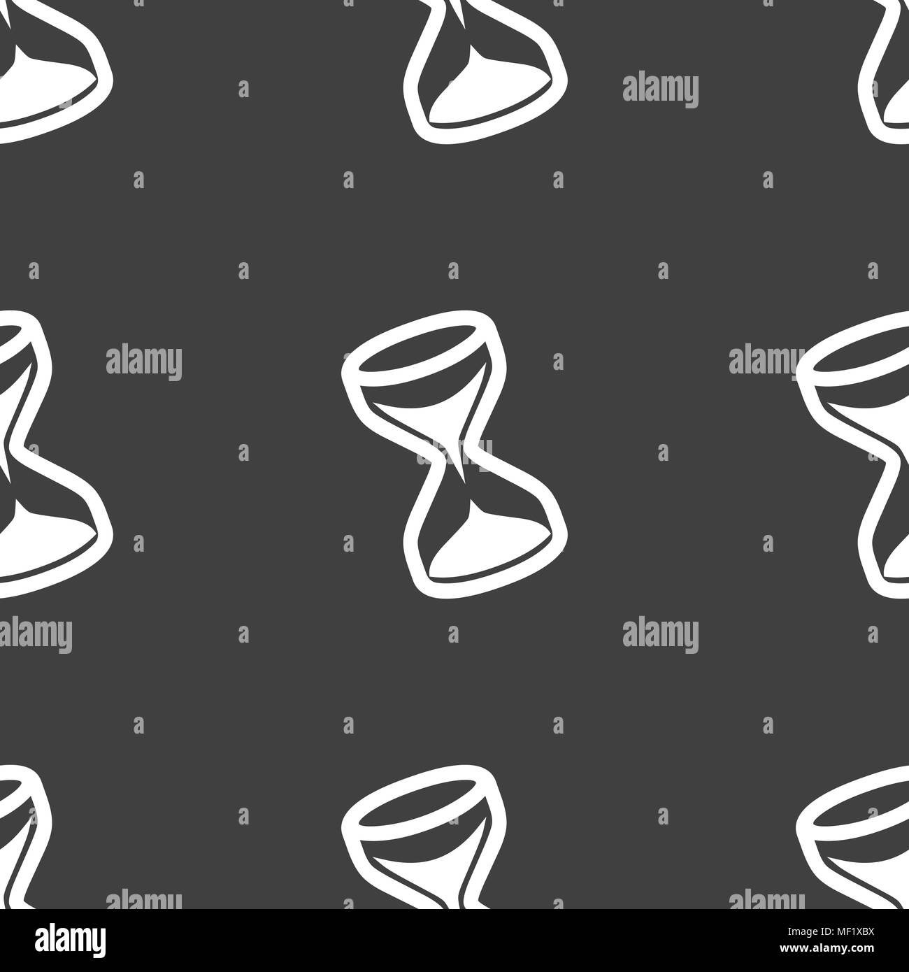 hourglass icon sign. Seamless pattern on a gray background. Vector ...