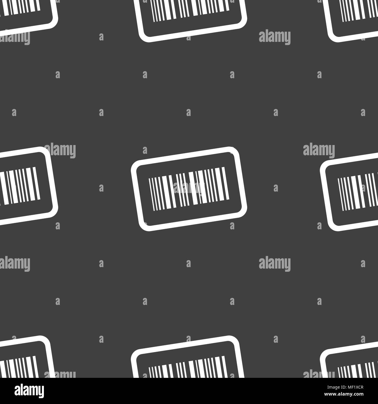 Barcode icon sign. Seamless pattern on a gray background. Vector ...
