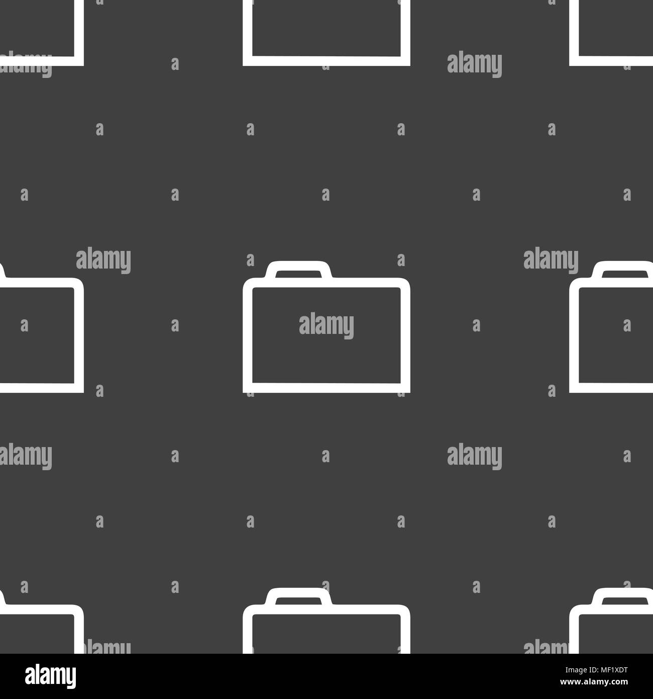 Folder icon sign. Seamless pattern on a gray background. Vector ...