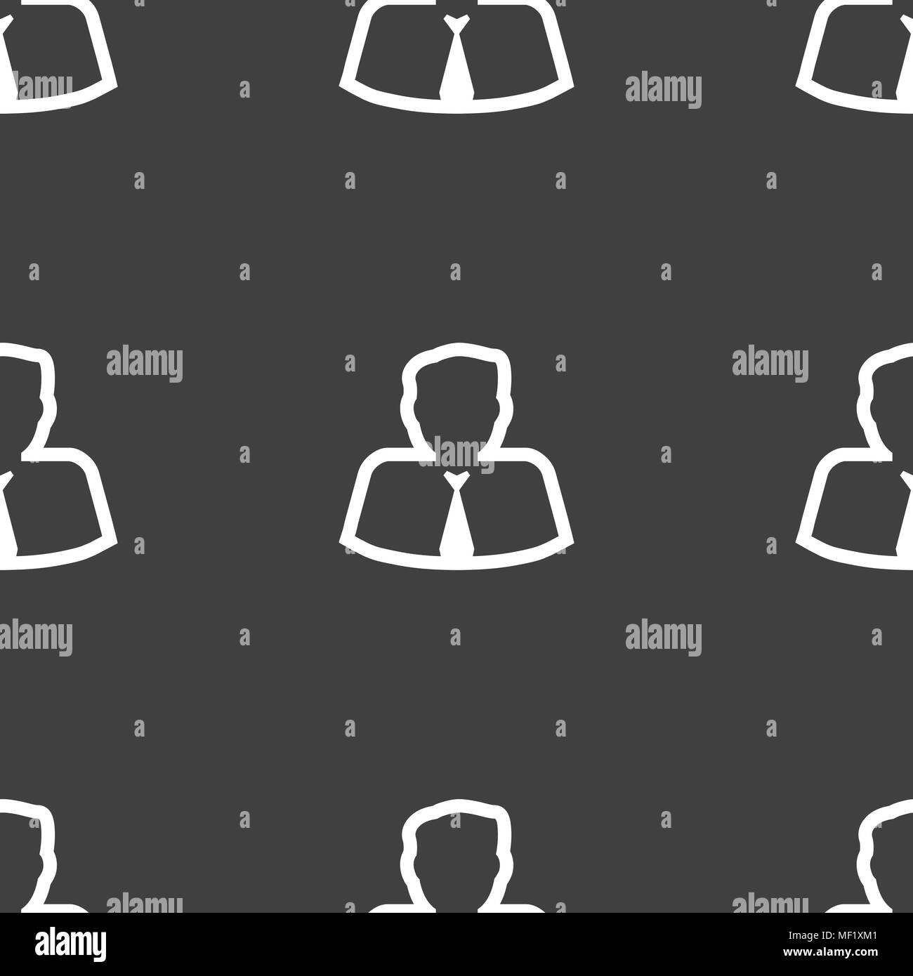 Avatar icon sign. Seamless pattern on a gray background. Vector ...