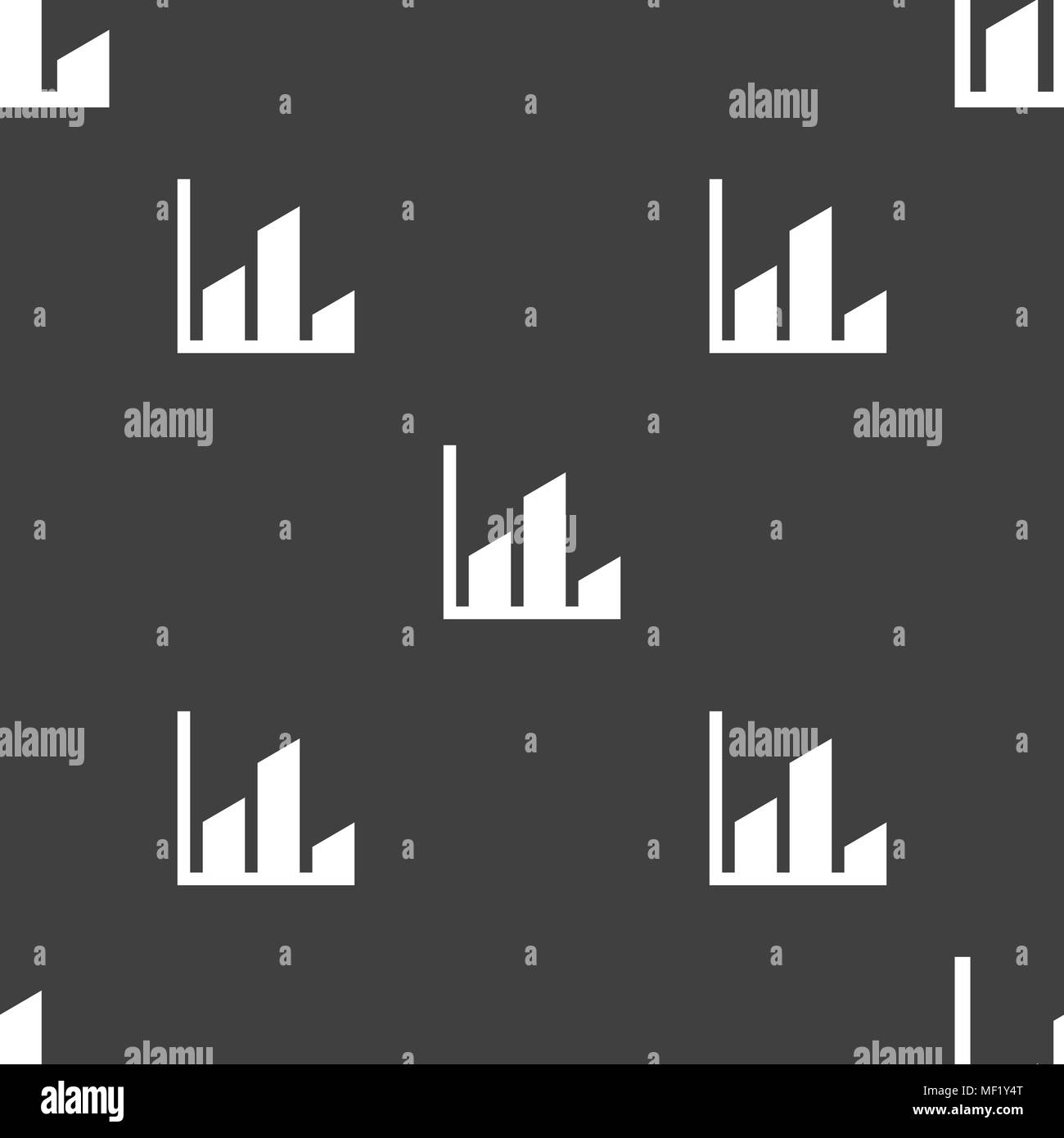 Chart icon sign. Seamless pattern on a gray background. Vector ...